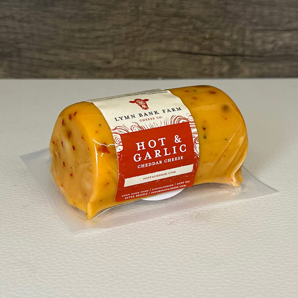 Hot and Garlic Cheddar Cheese 145g – Postacheese.com